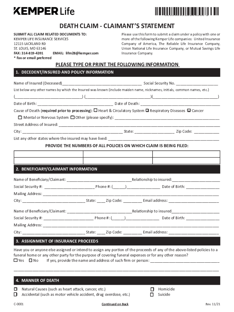 Lifm28 Kemper Com - Fill Online, Printable, Fillable, Blank | pdfFiller