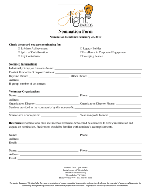 Fillable Online Nomination FormNomination form - Nobel Peace ...