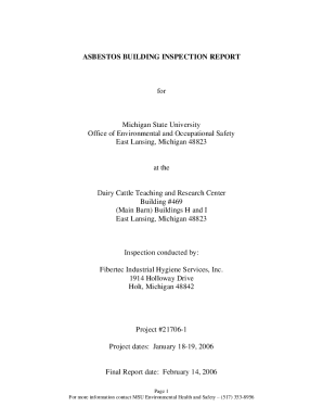 Fillable Online Bldg#0469H Asbestos Inspection Report Fax Email Print ...