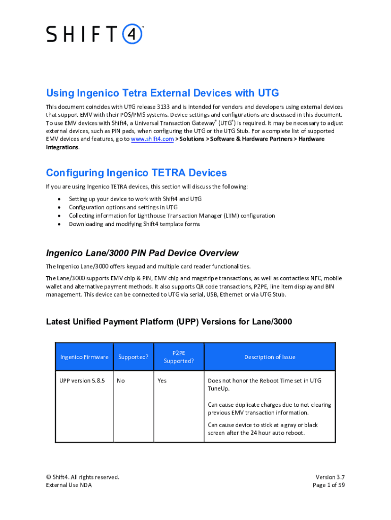 Fillable Online Ingenico - Smart Terminals - Telium TETRAIngenico Smart ...