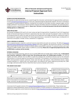 Fillable Online Internal Proposal Approval Form Instructions Fax Email ...