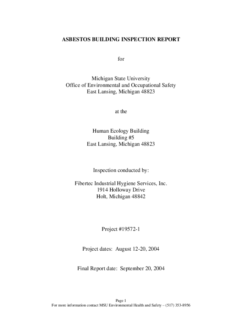 Fillable Online orcbs.msu.eduassetsdocsBldg#0154 Asbestos Inspection ...