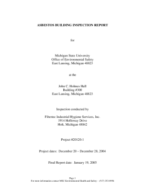 Fillable Online ehs.msu.eduassetsdocsBldg#0144 Asbestos Inspection ...