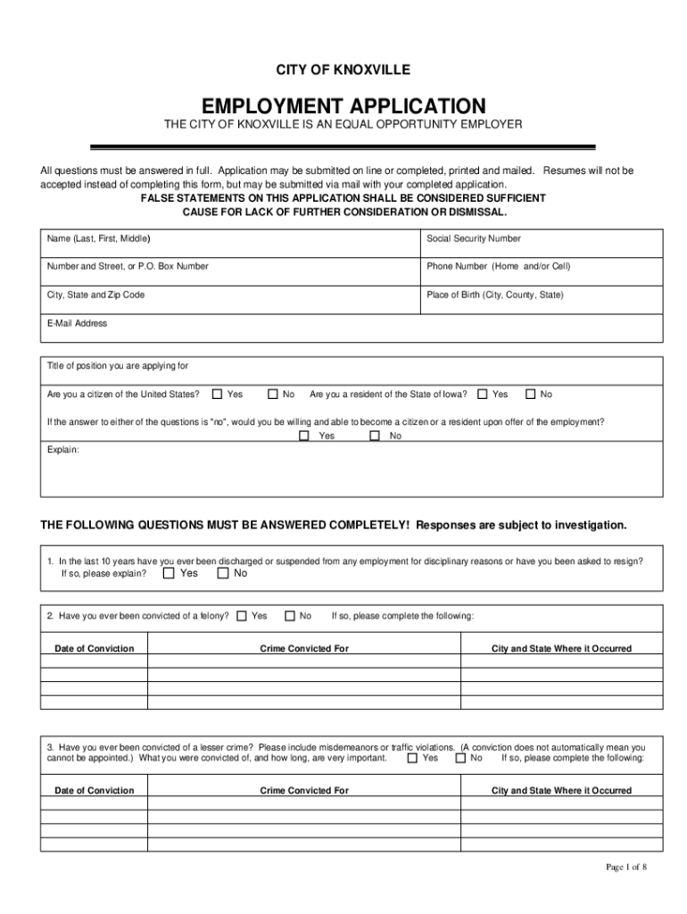 Fillable Online form.jotform.com90214418315146Knoxville Employment ...