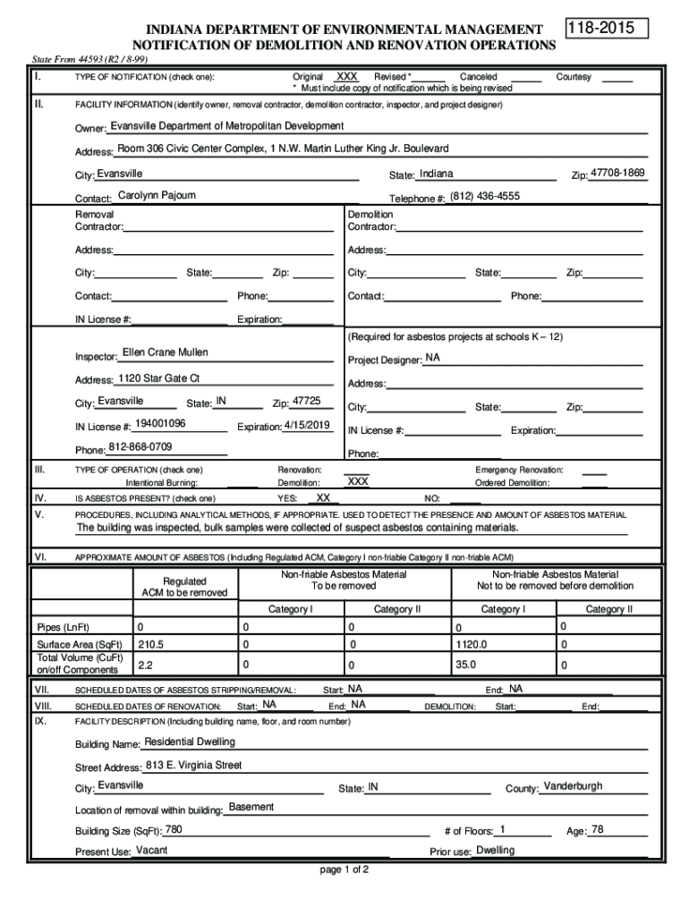Fillable Online Department of Metropolitan Development / City of ...