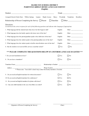 Fillable Online home-language-survey-english.pdf - Hamilton School ...