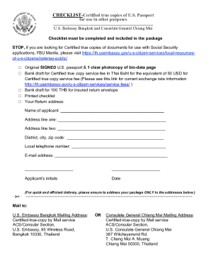 Fillable Online CHECKLIST-Certified true copies of U.S. Passport for ...