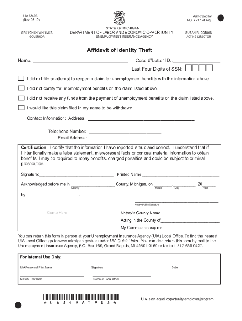 Fillable Online www.uslegalforms.comform-library134313-mi-uiaMI UIA ...