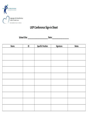 Fillable Online LIEP Conference Signin Sheet Fax Email Print - pdfFiller