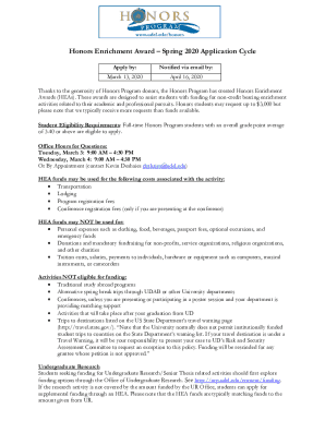 Fillable Online sites udel Honors Enrichment Application - Thorson ...