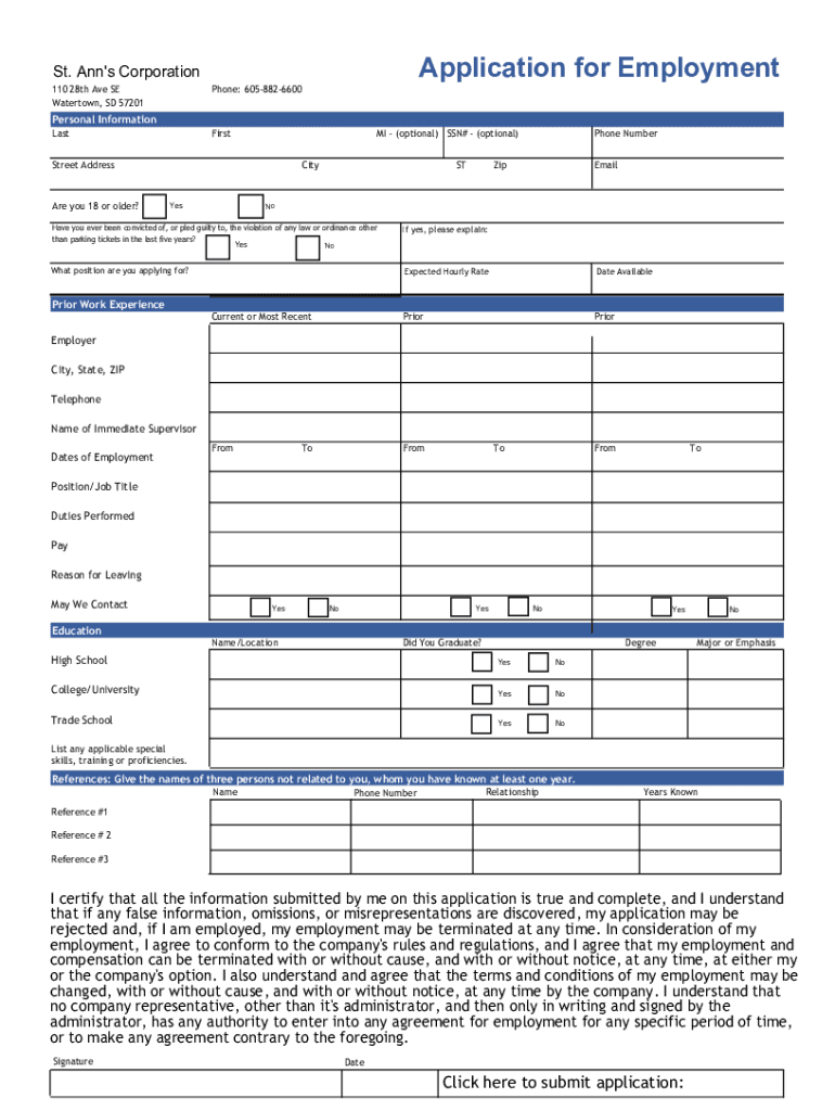 Fillable Online watertownbenedictines.orgemployment-application- Mother of God Monastery ...