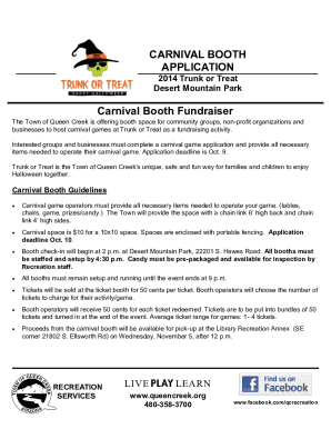 Fillable Online Carnival Booth Fundraiser CARNIVAL BOOTH APPLICATION ...