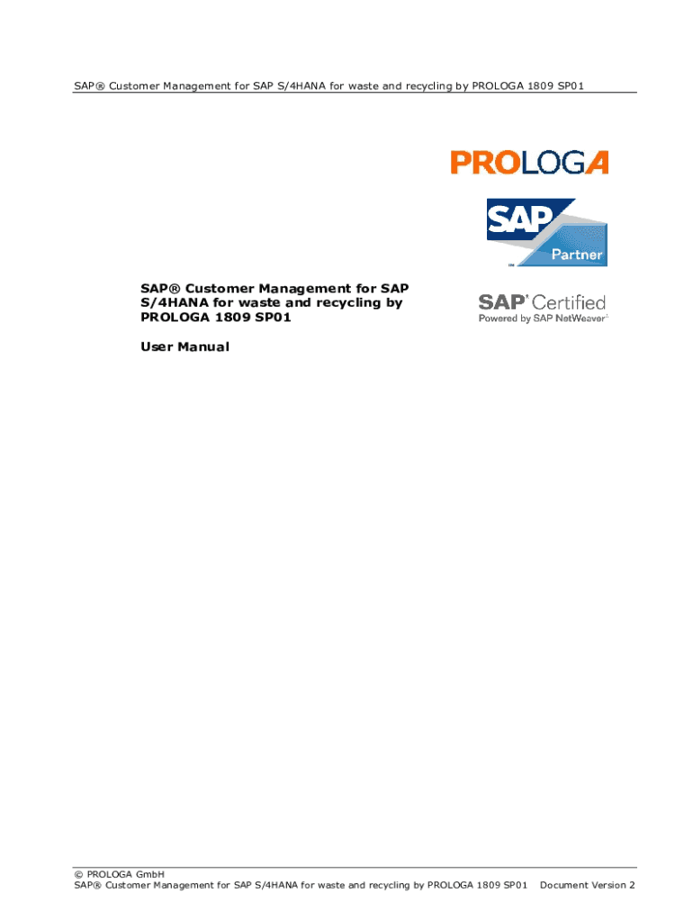 Fillable Online SAP Customer Management for SAP S/4HANA for waste ... Fax Email Print - pdfFiller