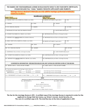 Fillable Online co knox ne Marriage License Worksheet - Boone County ...