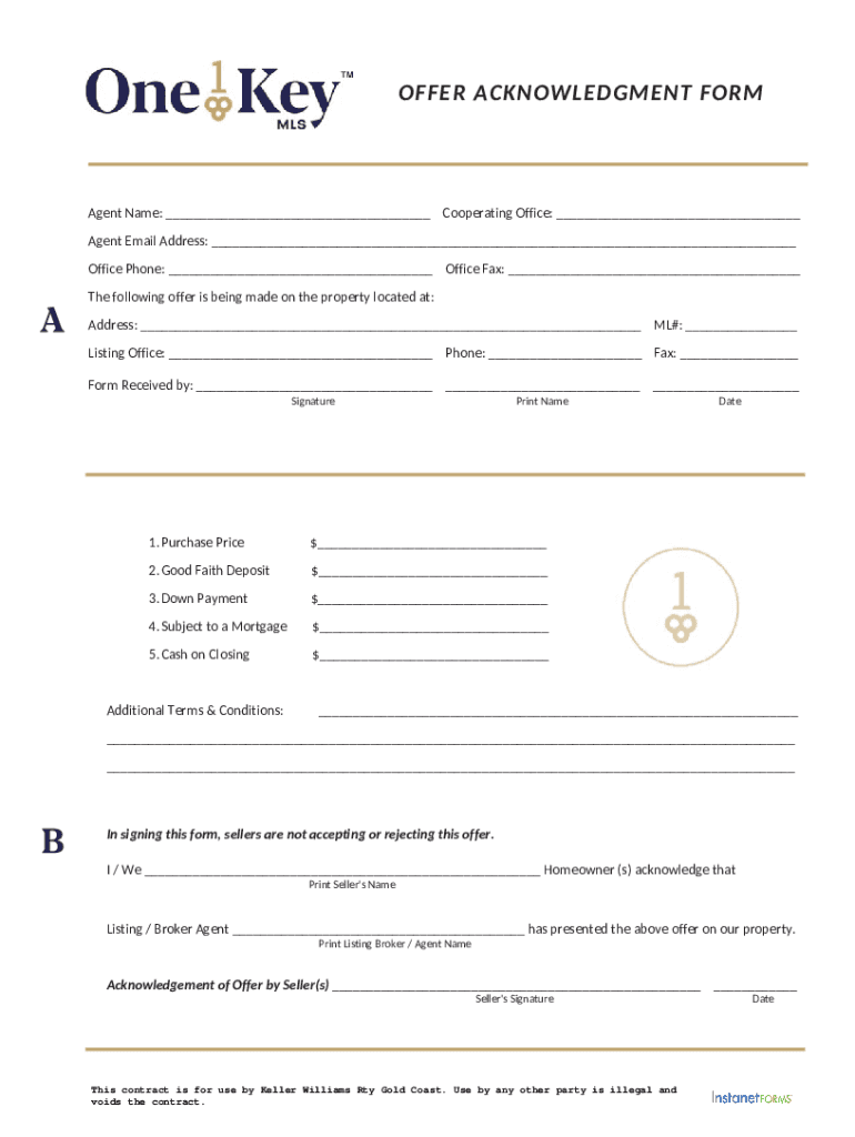 Fillable Online fill.ioOFFER-ACKNOWLEDGMENT-FORMFill - Free fillable OFFER ACKNOWLEDGMENT FORM ...