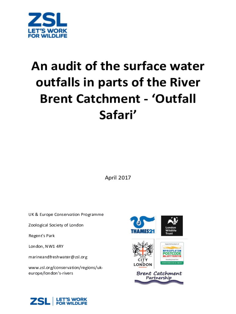 Fillable Online An audit of the surface water outfalls in parts of the ...