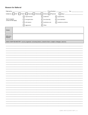 Fillable Online ADHD Assessment Forms for AdultsCADDRA Fax Email Print ...