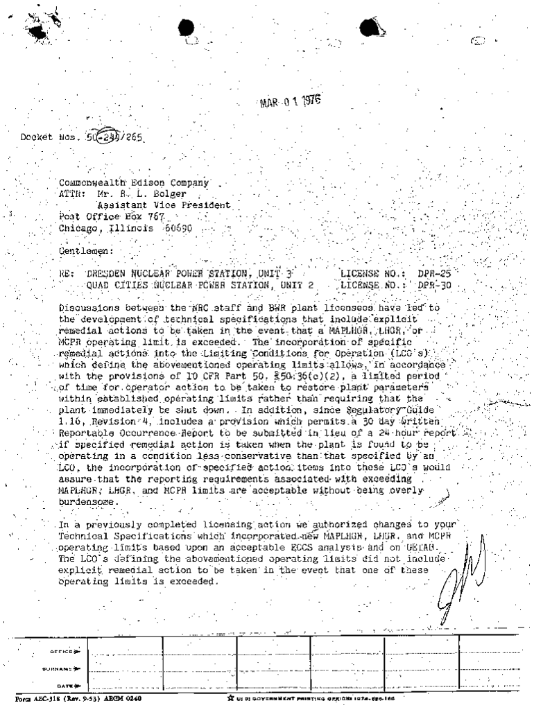 Fillable Online Dresden Unit 3 And Quad-Cities Unit 2, Request ...