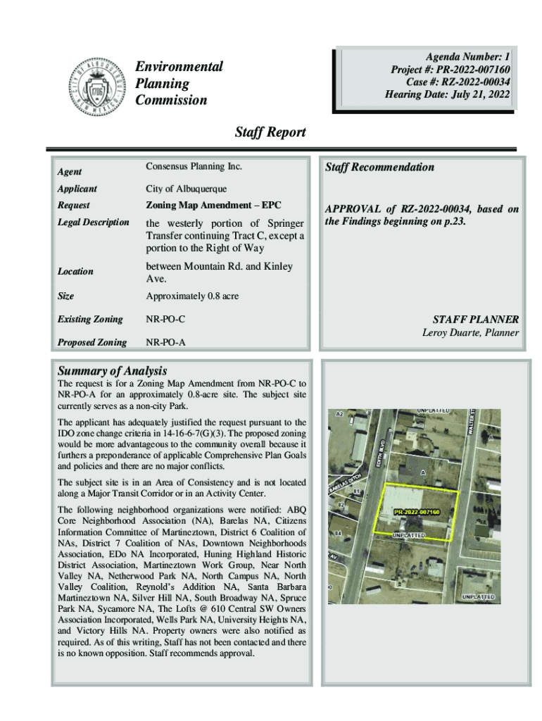 Fillable Online Agenda Number: 7 Environmental Planning Commission Staff Report Fax Email Print ...