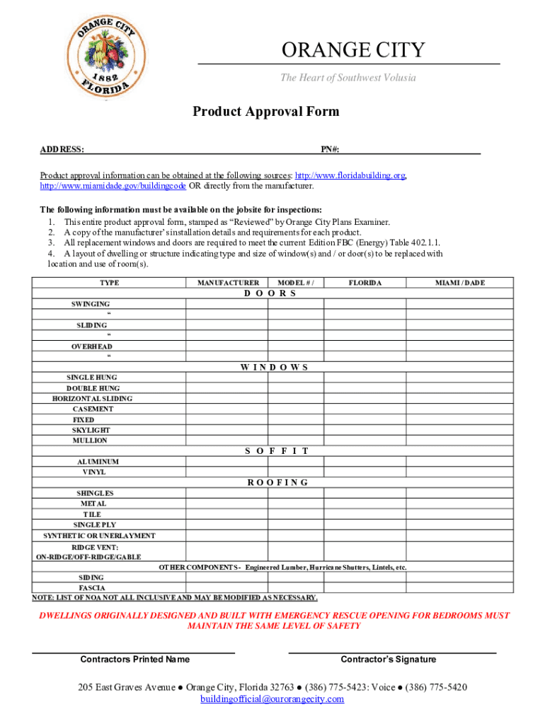 Fillable Online Product Approval Form.docx Fax Email Print - pdfFiller