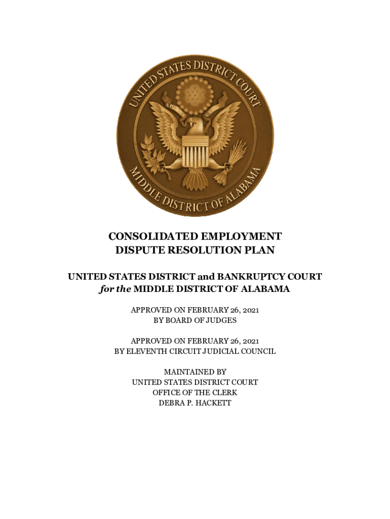 Fillable Online CONSOLIDATED EMPLOYMENT DISPUTE RESOLUTION PLAN Fax ...