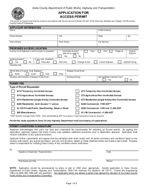 Fillable Online highway.countyofdane.compermitsHighway Permit ...