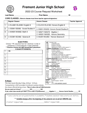 Fillable Online Fremont Junior High School Fax Email Print - pdfFiller