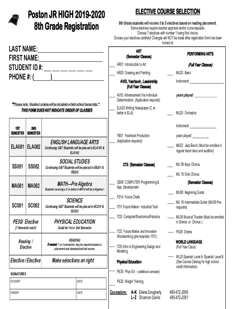 Fillable Online Poston Junior High School - Find Alumni, Yearbooks and ...