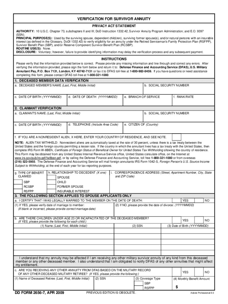 Fillable Online cybercemetery unt DD Form 2656-7, Verification for ...