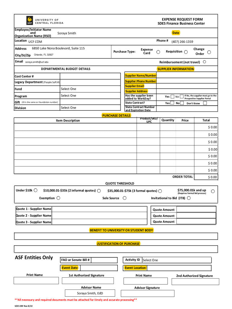Fillable Online med ucf bps.sdes.ucf.eduwp-contentuploadsEXPENSE ...