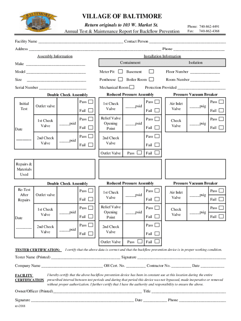 Fillable Online doh.wa.gov sites default1. Backflow Preventer ...