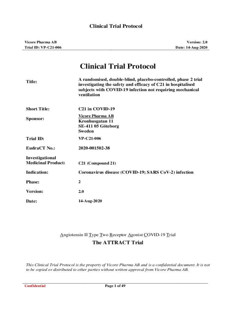 Fillable Online Safety, Efficacy and Pharmacokinetics of C21 in ...
