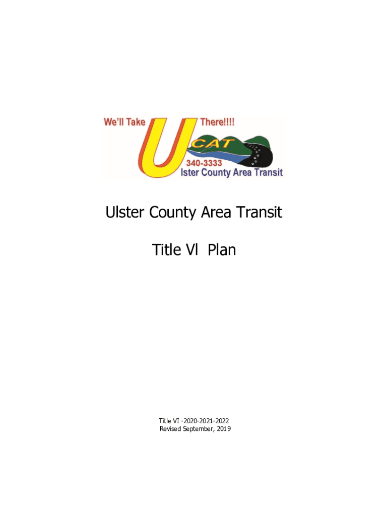 Fillable Online New Ulster County Area Transit Title VI Plan and ...