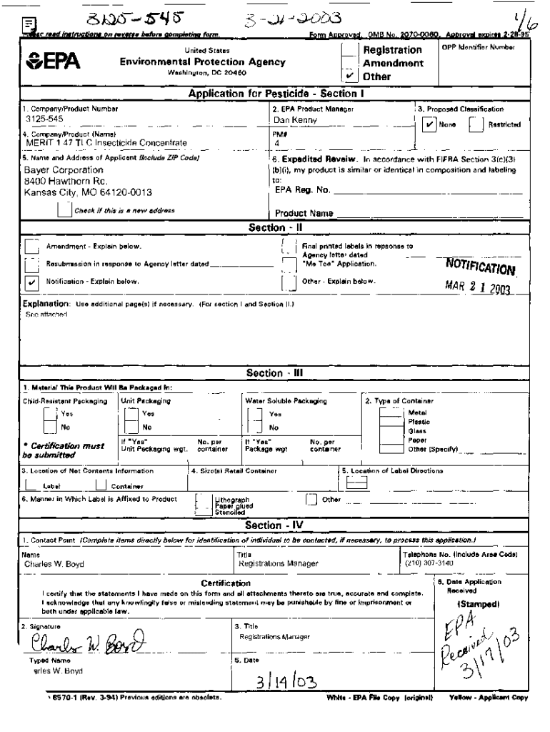 Fillable Online U.S. EPA, Pesticide Product Label, , 03/21/2003 Fax ...