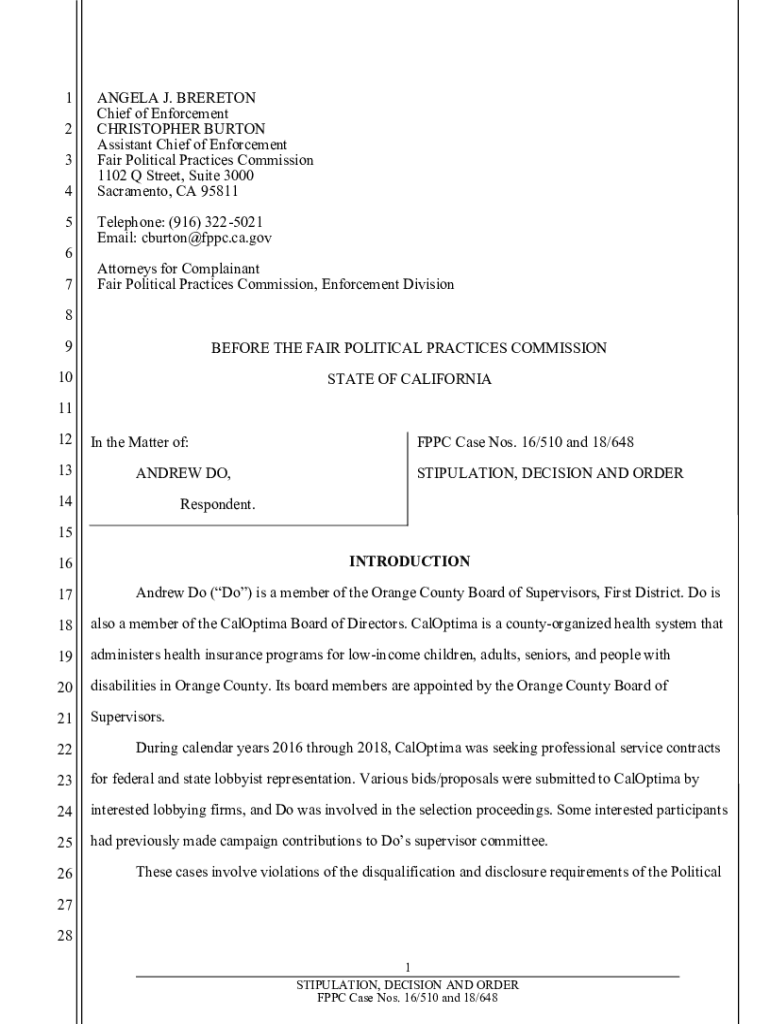 Fillable Online lunar.fppc.ca.govcontentdamANGELA J. BRERETON Chief of ...