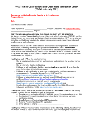 Fillable Online VHA Trainee Qualifications and Credentials Verification ...
