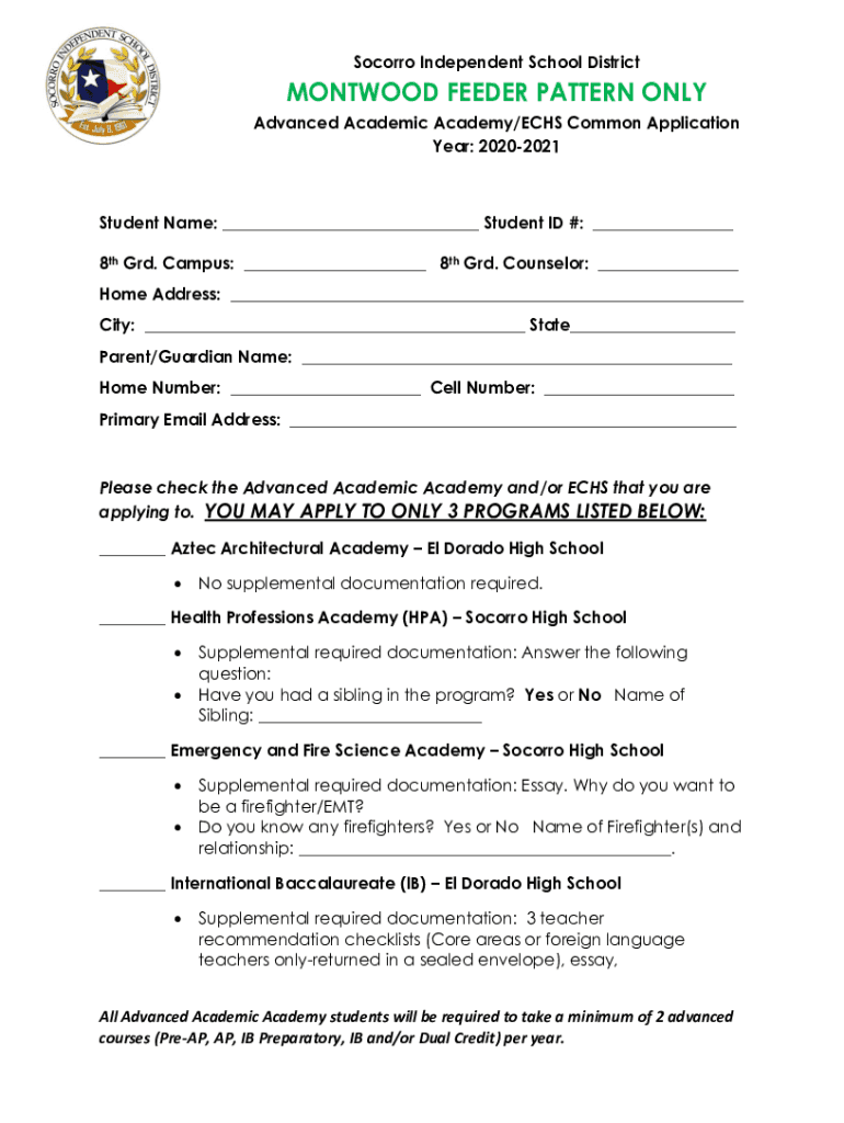 Fillable Online District Maps / Welcome - Socorro Independent School ...