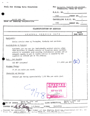 Fillable Online psc ky Form for filing Rate Schedles For or Eleventh ...