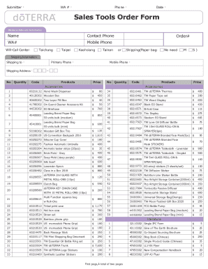 Fillable Online Sales Tools Order Form - Doterra Fax Email Print ...