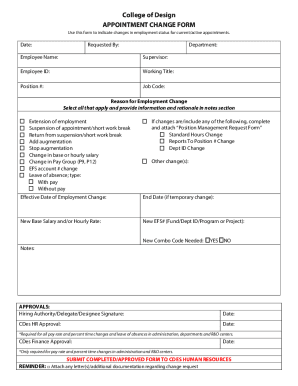 Fillable Online design.umn.eduintranethrapptchangeformCollege of Design ...