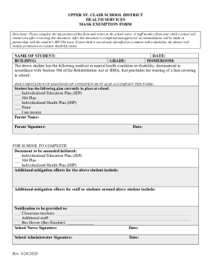 Fillable Online MASK EXEMPTION FORM.docx Fax Email Print - pdfFiller