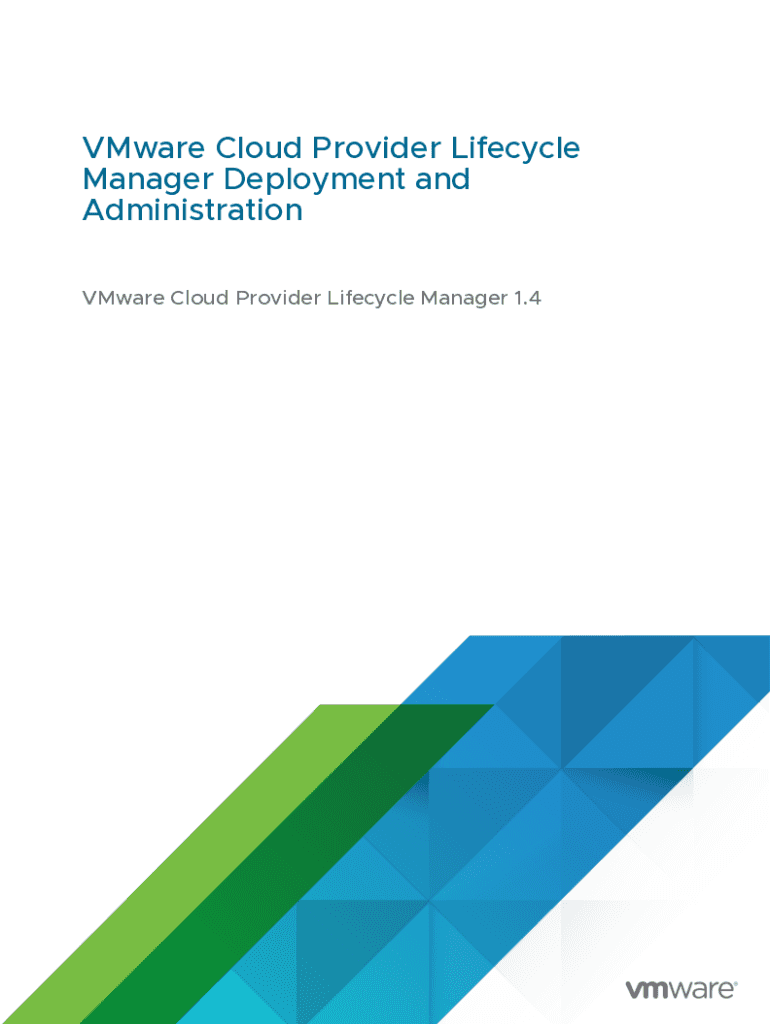Fillable Online VMware Cloud Provider Lifecycle Manager Deployment and ...