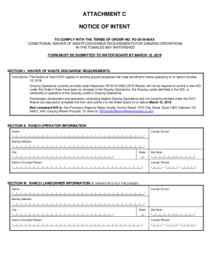 Fillable Online Attachment C - Notice of Intent Fax Email Print - pdfFiller