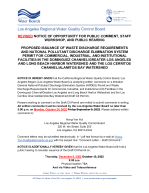 Fillable Online Los Angeles Regional Water Quality Control Board - CA ...