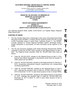 Fillable Online Revised tentative WDRs - State Water Resources Control Board Fax Email Print ...