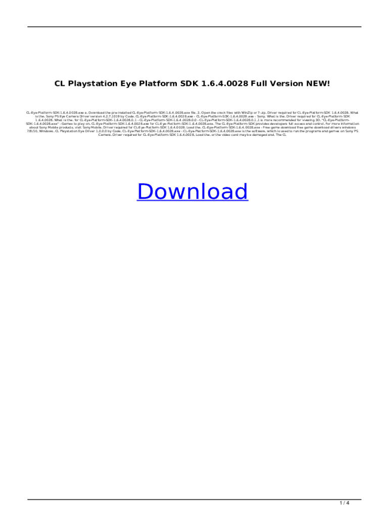 Fillable Online CL-Eye Platform SDK (free) download Windows version Fax ...
