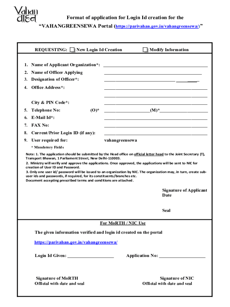 Fillable Online vahan.parivahan.gov.inpaidnrservicesformsApplication ...