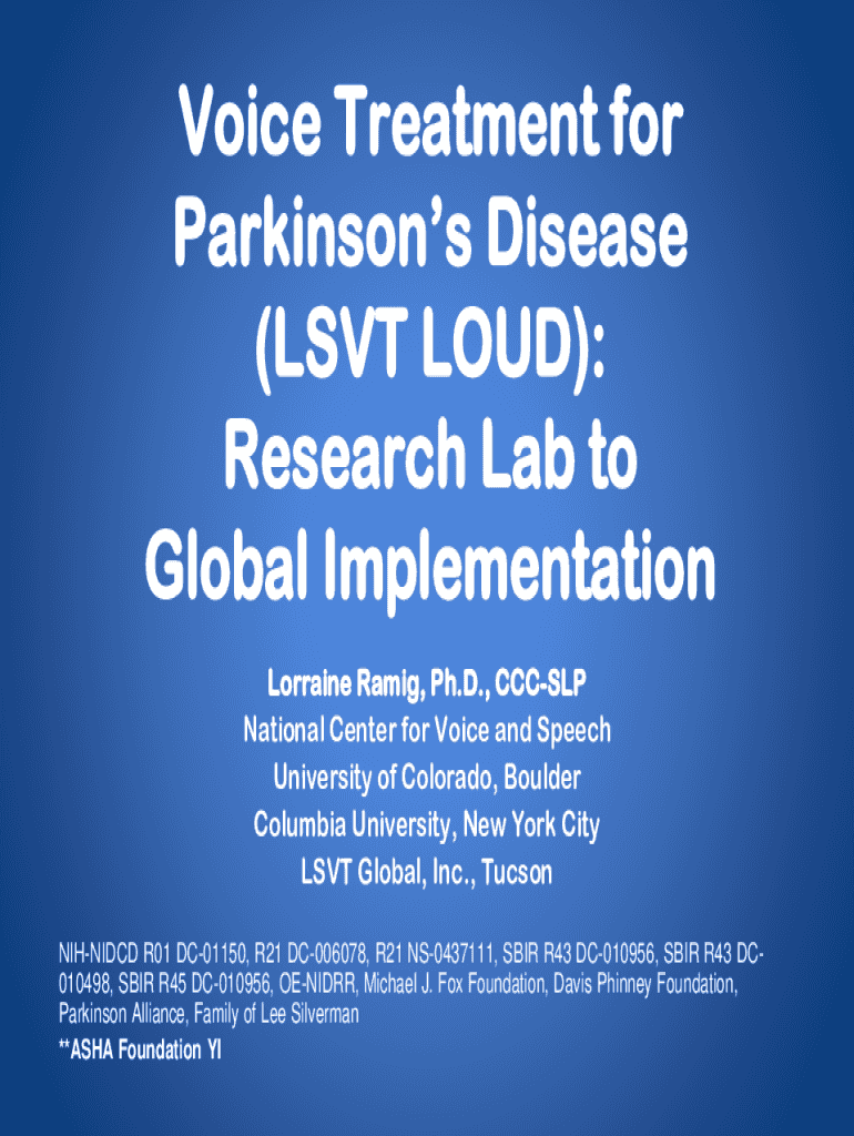 Fillable Online Intensive voice treatment (LSVT) for patients with ...