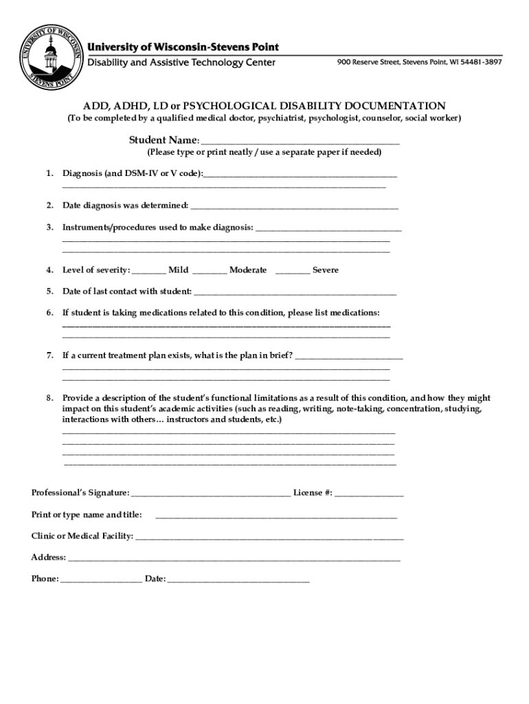 Fillable Online Who Can Diagnose ADHD or ADD? Doctors, Psychologists ...