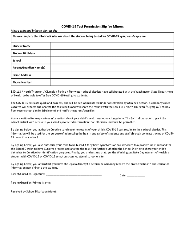 Fillable Online COVID-19 Rapid testing consent form for students ...